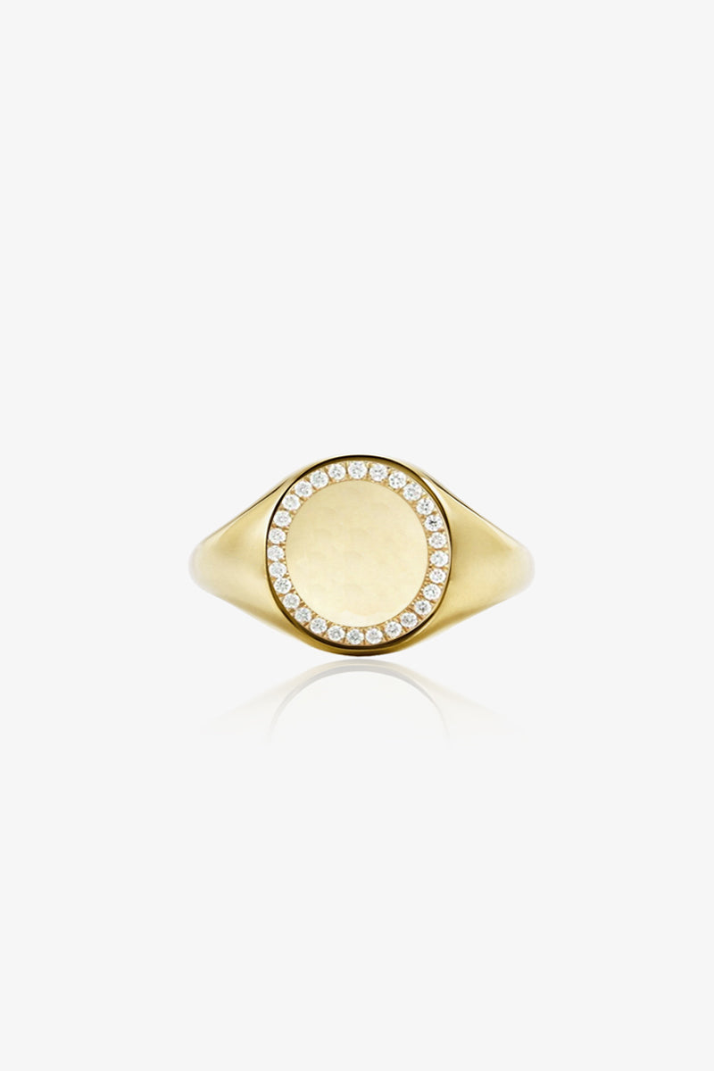 Small Signet Diamond Ring